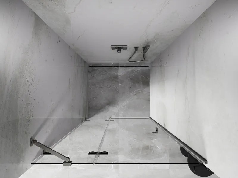 Mexen, Mexen Lunar levé otočné sprchové dveře 125 cm, transparentní, broušený nikl - 834-125-000-97-00-L