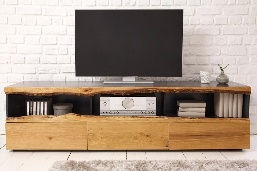 Designový dřevěný/masivní TV stolek &ndash; Albertina II
