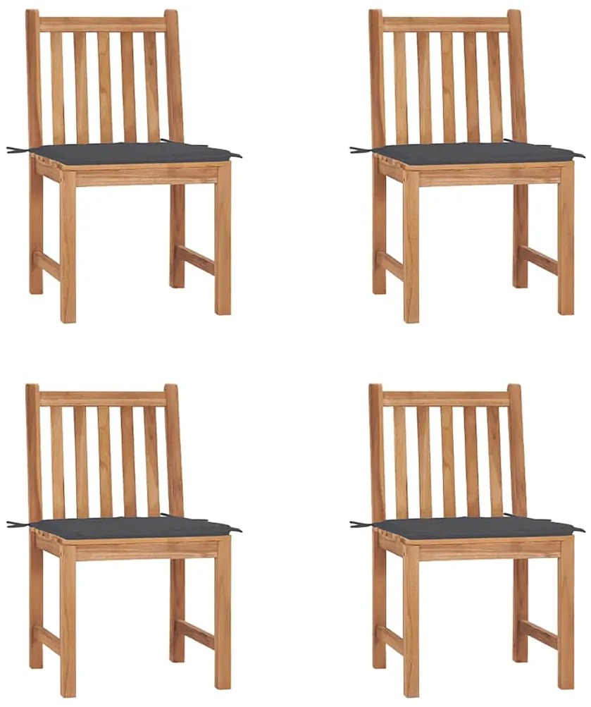 Zahradní židle s poduškami 4 ks masivní teak 3073088