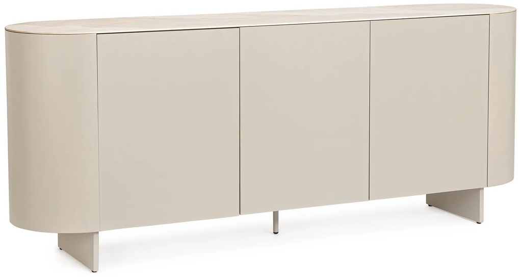 BIZZOTTO Dřevěná komoda ADRYS béžová 200x81 cm 0731383