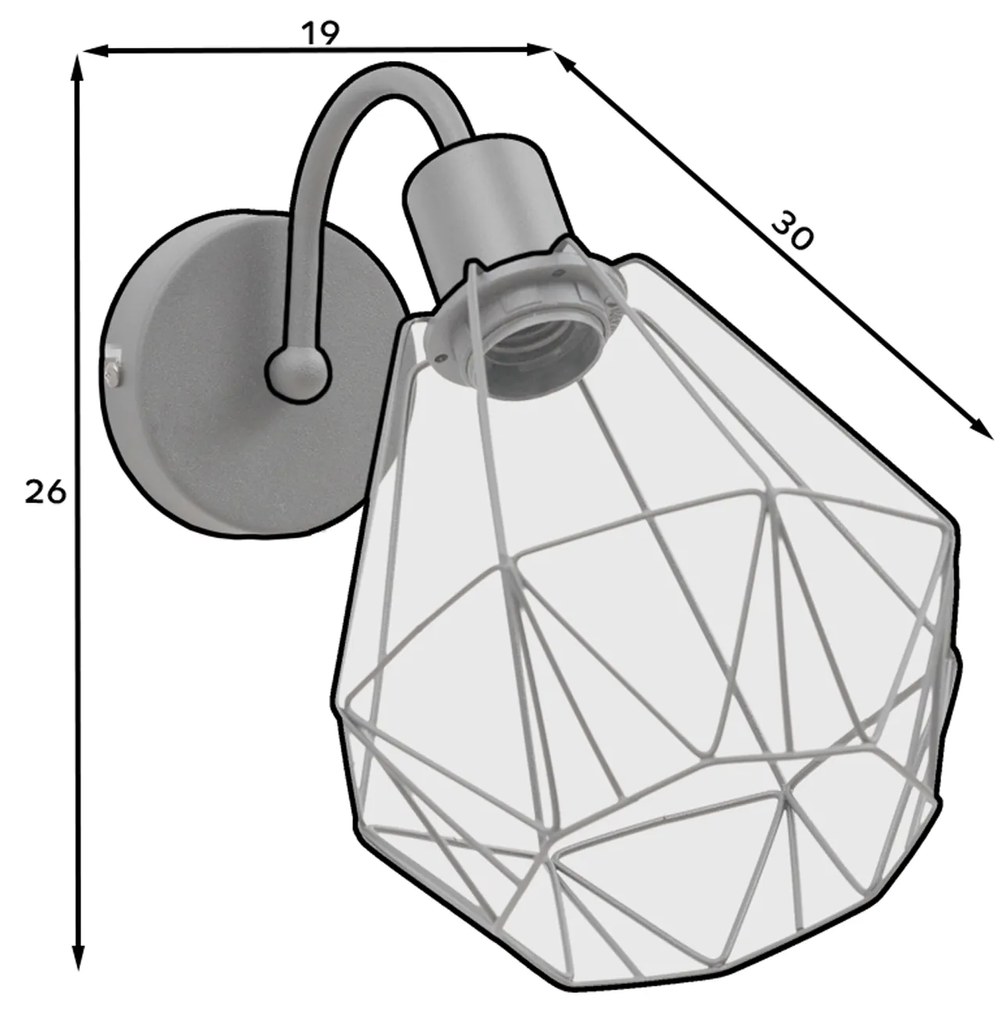 Eltap Industriální nástěnná lampička Bendinni, 19x30x26cm