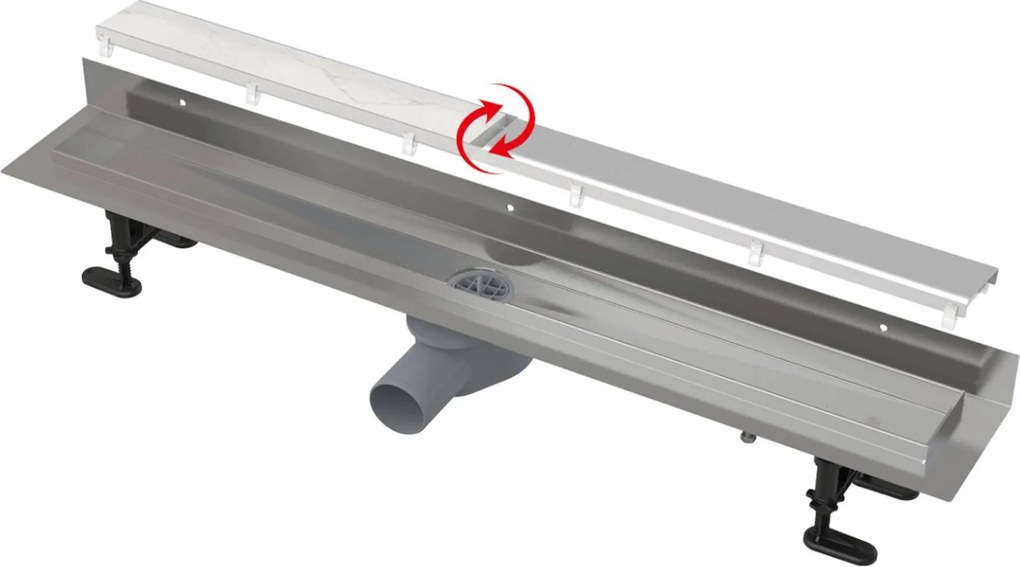 Alca - Sprchový žlab Fit and Go Wall 85 cm, včetně roštu, nerez APZ23-DOUBLE9-850ROZ1