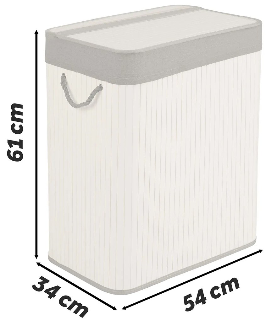 Bambusový koš na prádlo s víkem 100 l od Massido pro efektivní organizaci domácnosti