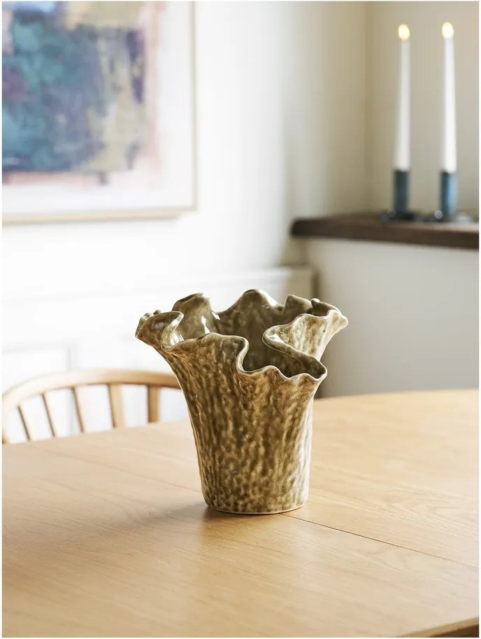 Šedobéžová keramická váza (výška 23,5 cm) – House Nordic