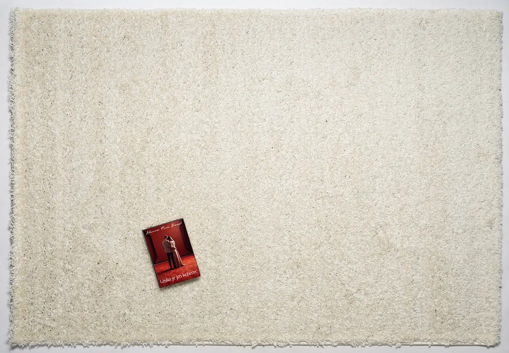 Mono Carpet, Kusový koberec Efor Shaggy 2137 Cream, 80x150, bílá, ložnice