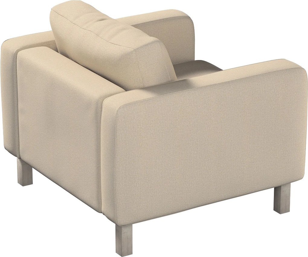 Potah na křeslo IKEA Karlstad, krátký barva béžová látka pletený vzor