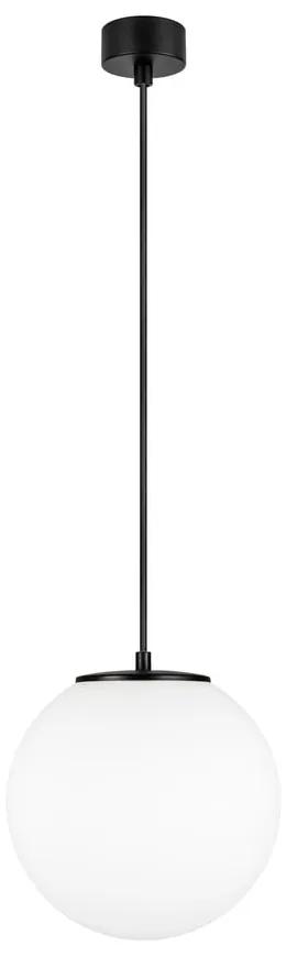 Bílé závěsné svítidlo s objímkou v černé barvě Sotto Luce TSUKI M, ⌀ 25 cm