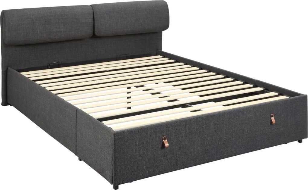 ACTONA GROUP Čalouněná postel CALVI tmavě šedá 160x200 H000024735