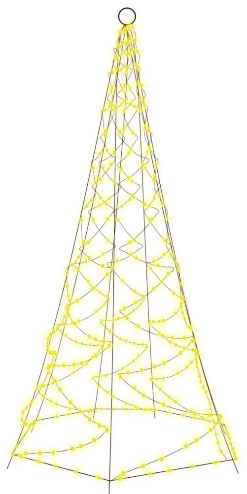 343534 vidaXL Vánoční stromek na stožár 200 teplých bílých LED diod 180 cm