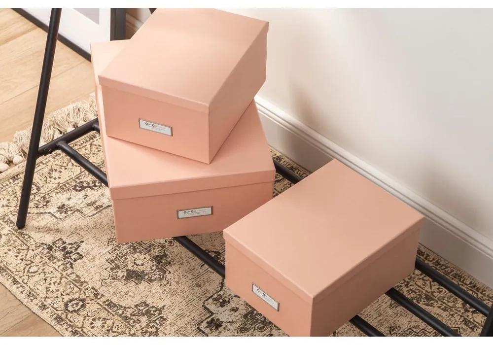 Kartonové úložné boxy s víkem v sadě 3 ks Inge – Bigso Box of Sweden
