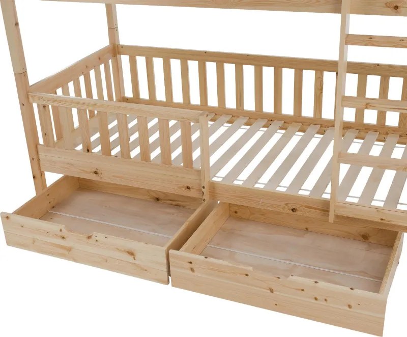 Montessori patrová postel 90x200, přírodní, VENITA TYP 2 Kondela 0000396844