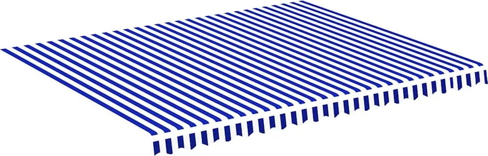 Náhradní plachta na markýzu modrá a bílá 450 x 350 cm polyesterová 311920