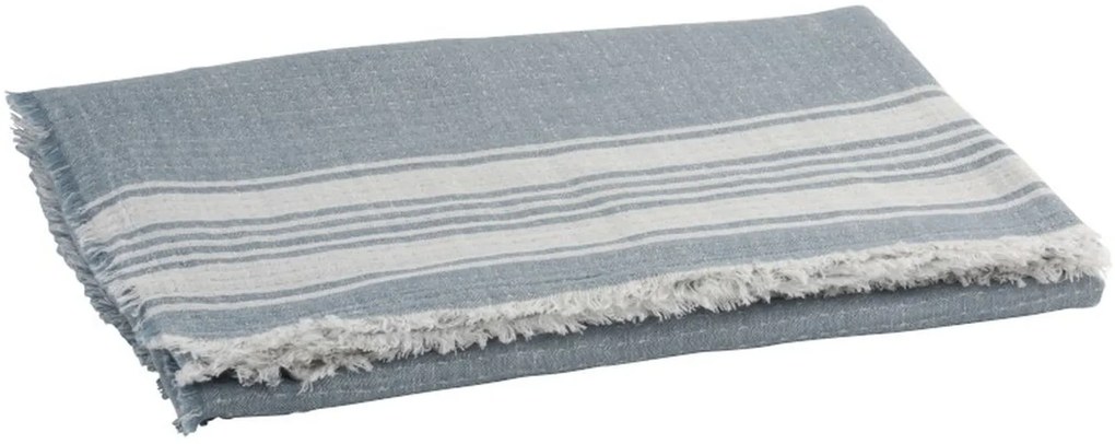 Modro - bílý bavlněný pléd Stripes - 130*170 cm