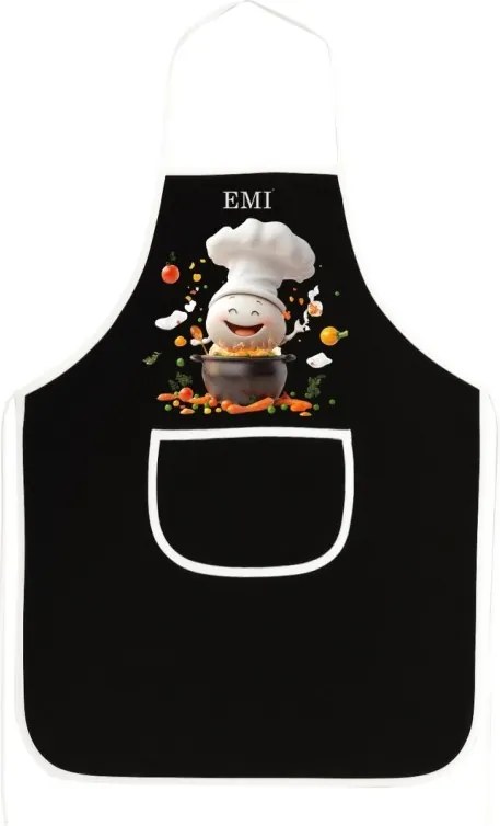 Kuchyňská zástěra Gusto EMI, černá