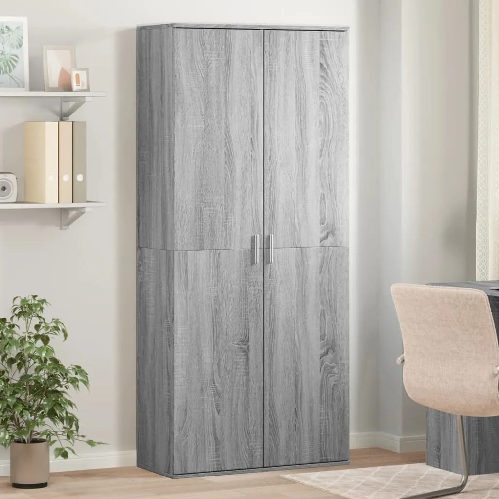 Skříň highboard šedá sonoma 80 x 35 x 180 cm kompozitní dřevo 3276656