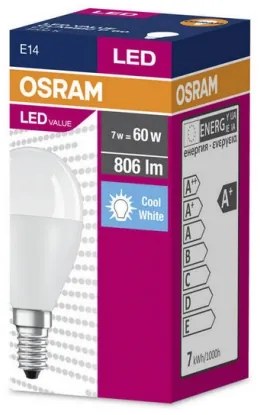 LED žárovka E14 OSRAM CL P FR 7W (60W) neutrální bílá (4000K), hruška