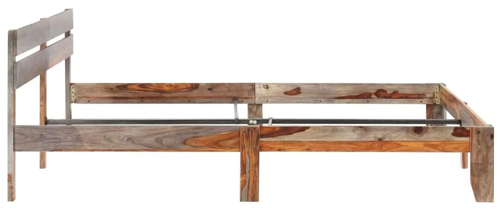 Rám postele masivní sheeshamové dřevo 200 x 200 cm,  288414