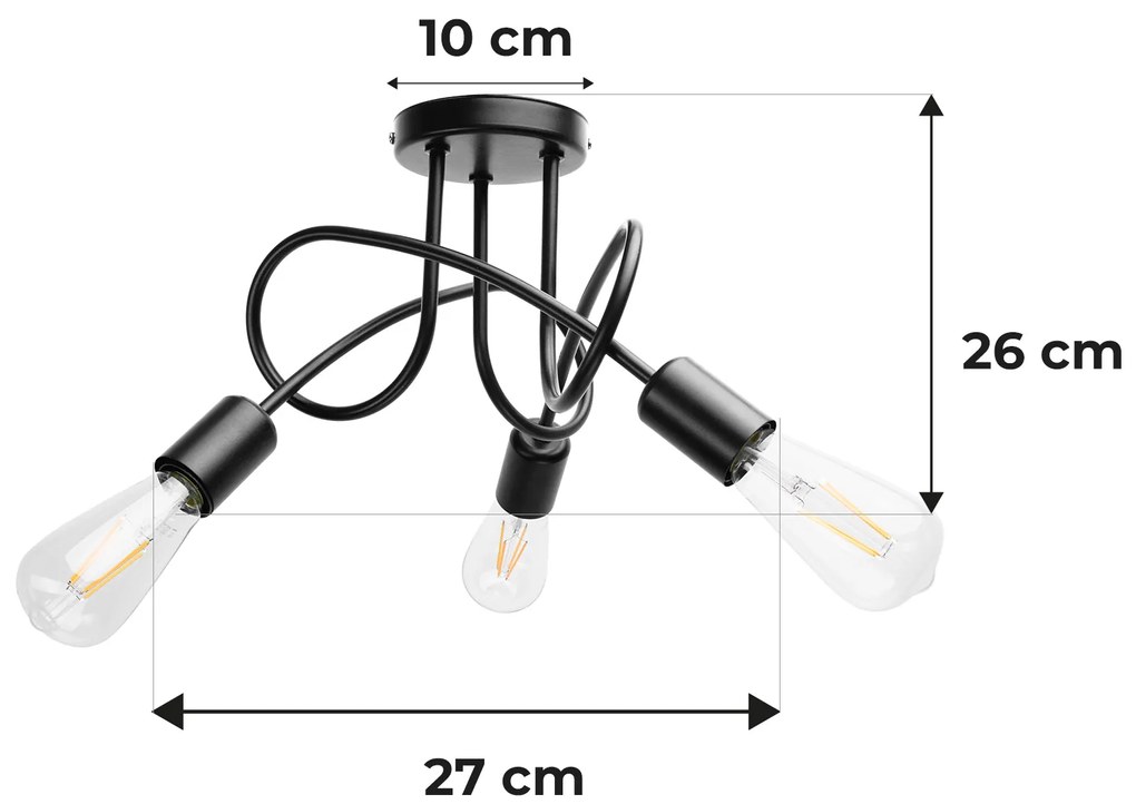 BERGE Stropní závěsné svítidlo LOFT 3xE27