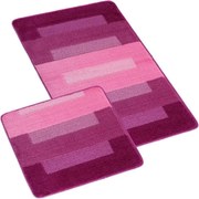 Bellatex koupelnové předložky SADA BANY 60x100 + 60x50 cm bez výkroje Obdélník Růžová,Vínová
