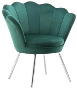 LuxuryForm DESIGN Křeslo FREY VELUR se stříbrnými nohami - zelené