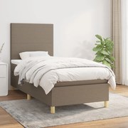 Box spring postel s matrací taupe 80x200 cm textil