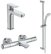 Ideal Standard CeraTherm - Sprchový set s termostatem a umyvadlovou baterií, 3 proudy, chrom BC985AA