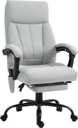 Masážní kancelářská židle Vinsetto s funkcí polohování ergonomická kancelářská židle výškově nastavitelná manažerská židle s podnožkou světle šedá pr…