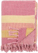 Žlutá/růžová deka z recyklované bavlny 130x160 cm Isnel – Bloomingville