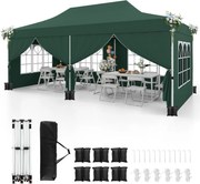 Costway Pavilon skládací altán s 6 odnímatelnými bočními stěnami, výškově