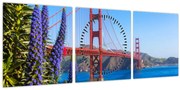 Obraz - Golden Gate Bridge, San Francisco (s hodinami) (90x30 cm)