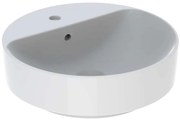 Geberit VariForm - Umyvadlo na desku, průměr 45 cm, s přepadem, otvor pro baterii, bílá 500.769.01.2