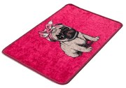 Růžová koupelnová předložka 40x60 cm Pink Pug – Foutastic