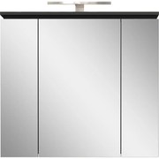 Antracitová koupelnová skříňka se zrcadlem a osvětlením 76x74 cm Modesto – Germania