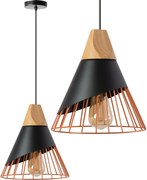 Toolight - Skandidávská závěsná stropní lampa APP225-1CP, černá-hnědá-růžová zlatá, OSW-00892