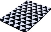 BISK Erga Plain, koupelnová předložka z mikrovlákna 70x45 cm, bílá-černá, ERG-07925
