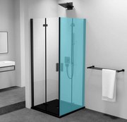 Polysan Zoom - Sprchové dveře pivotové 90 cm, matná černá/čiré sklo ZL4915BL