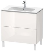 Duravit L-Cube - Umyvadlová skříňka 86x82x48 cm, 2 zásuvky, lesklá bílá LC662602222