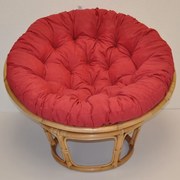 Relaxační papasan DEMETRIA — ⌀100 cm, ratan, látka, medová / více barev Vínový melír