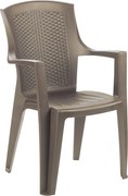 Zahradní stohovatelné křeslo, hnědošedá Taupe, EDENIA