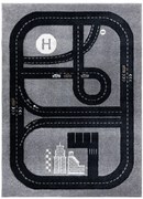Dywany Łuszczów, Dětský kusový koberec Fun Track grey, 80x150, šedá, dětský pokoj