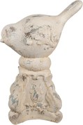 Béžová antik dekorace ptáček na podstavci Baroque - 33*21*47 cm
