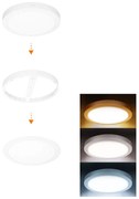 Solight LED mini panel koupelnový 2v1, 3CCT, podhledový/přisazený, 18W, 1530lm, IP54, bílá, kulatý