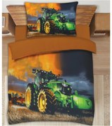 3D Povlečení Polycotton Traktor zelený 200x140cm+90x70cm TiaHome