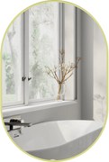 HOMCOM Oválné zrcadlo do koupelny 60x90 cm se zlatým hliníkovým rámem - Dekorativní nástěnné zrcadlo pro obývací pokoj, předsíň a chodbu | Aosom