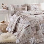 Letní sada peřiny a polštáře PATCHWORK, béžová