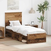 Rám postele s čelo Staré dřevo 75 x 190 cm Masivní borové dřevo 3411080