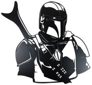 Živá Zeď Dřevěná nástěnná dekorace Star Wars Mandalorian černý