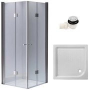 BPS-koupelny Čtvercový sprchový kout HYD-SK1290C 100x100 chrom/transparent + vanička HYD-SSV-SXL02C bílá