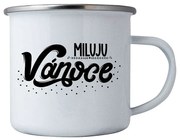 Bohemia Gifts Vánoční plechový hrnek - Miluju Vánoce, 350 ml