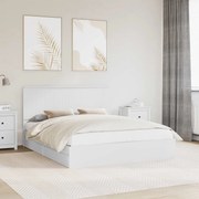 Postel s úložným prostorem Bílá 160 x 200 cm Kompozitní dřevo 3411187